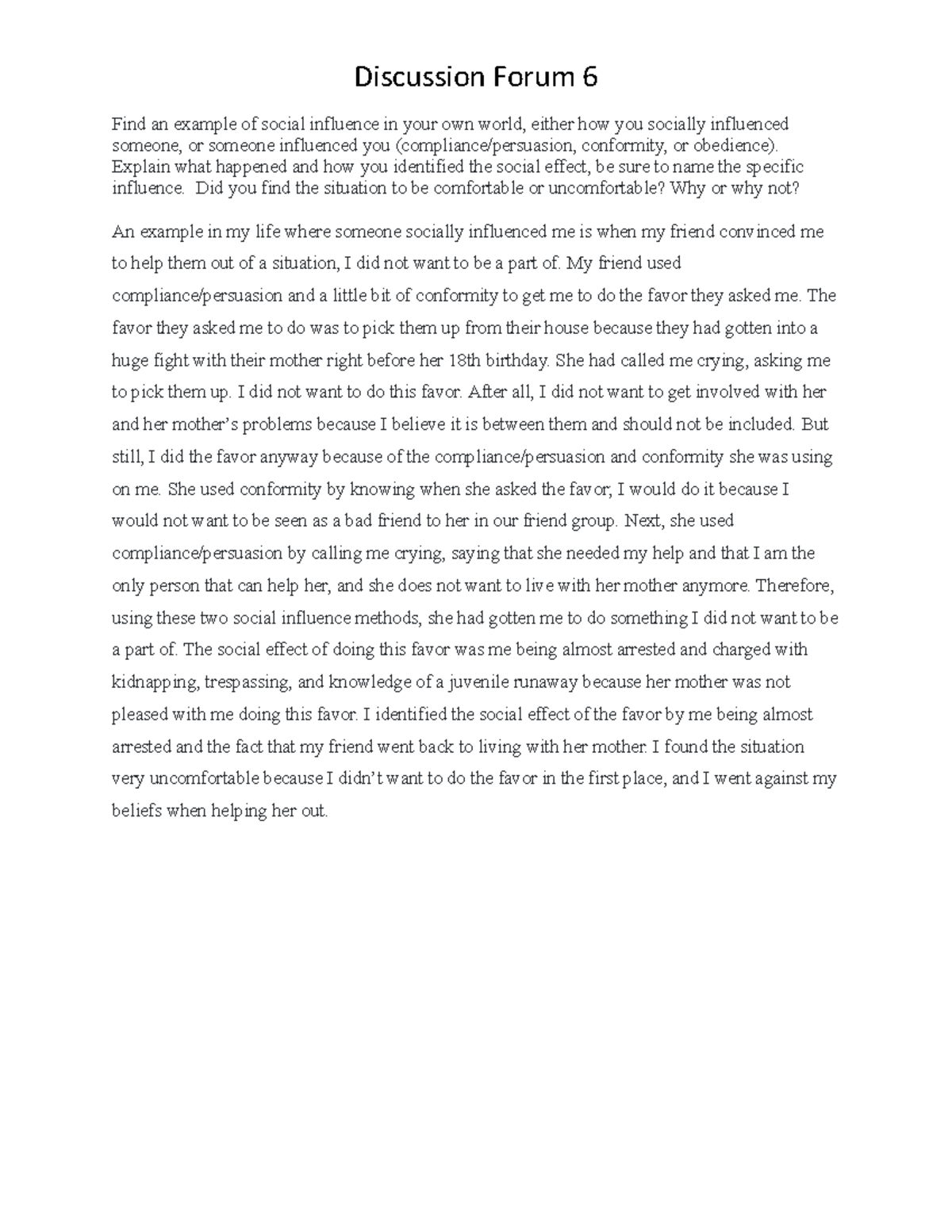 Discussion Forum 6 - Mary Treuting - Discussion Forum 6 Find an example ...