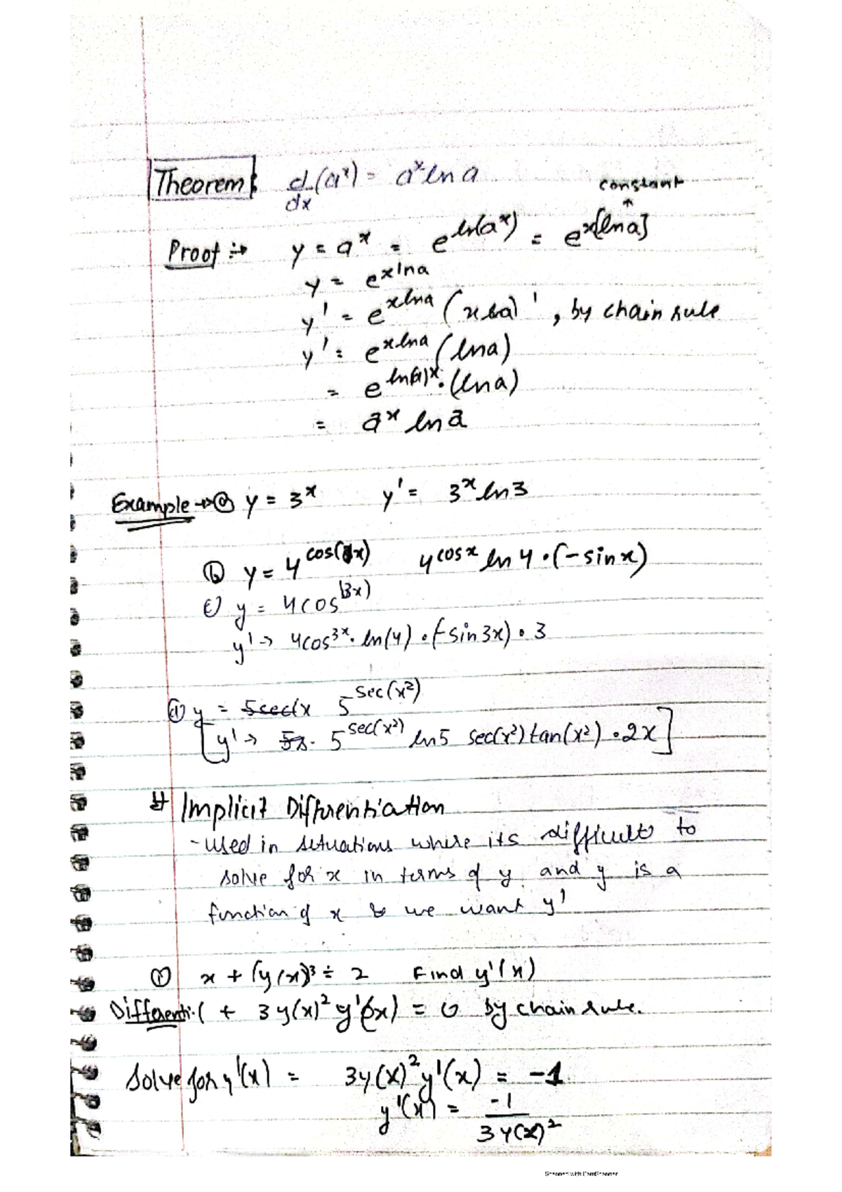 Implicit Differentiation - MATH-1103 - Studocu