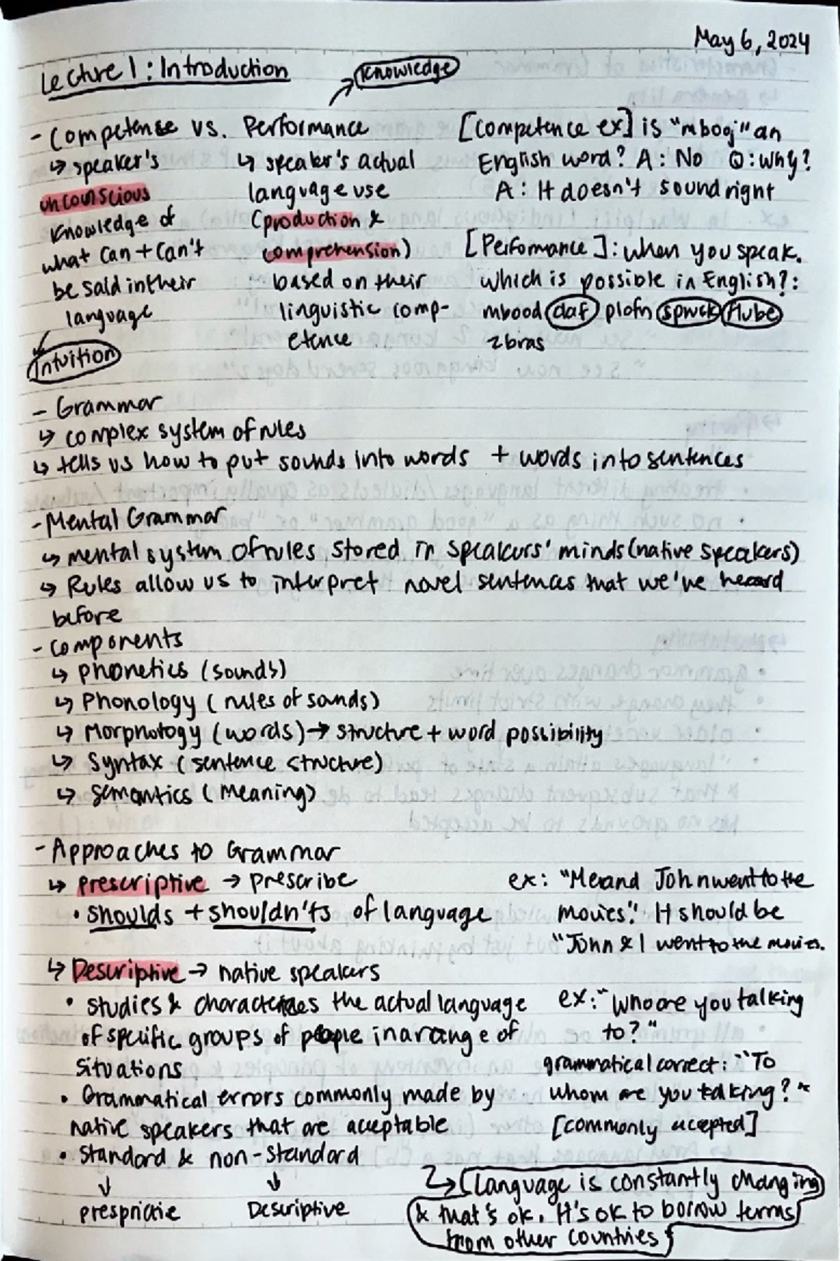 Lecture 1 Notes - LINA01 - Studocu