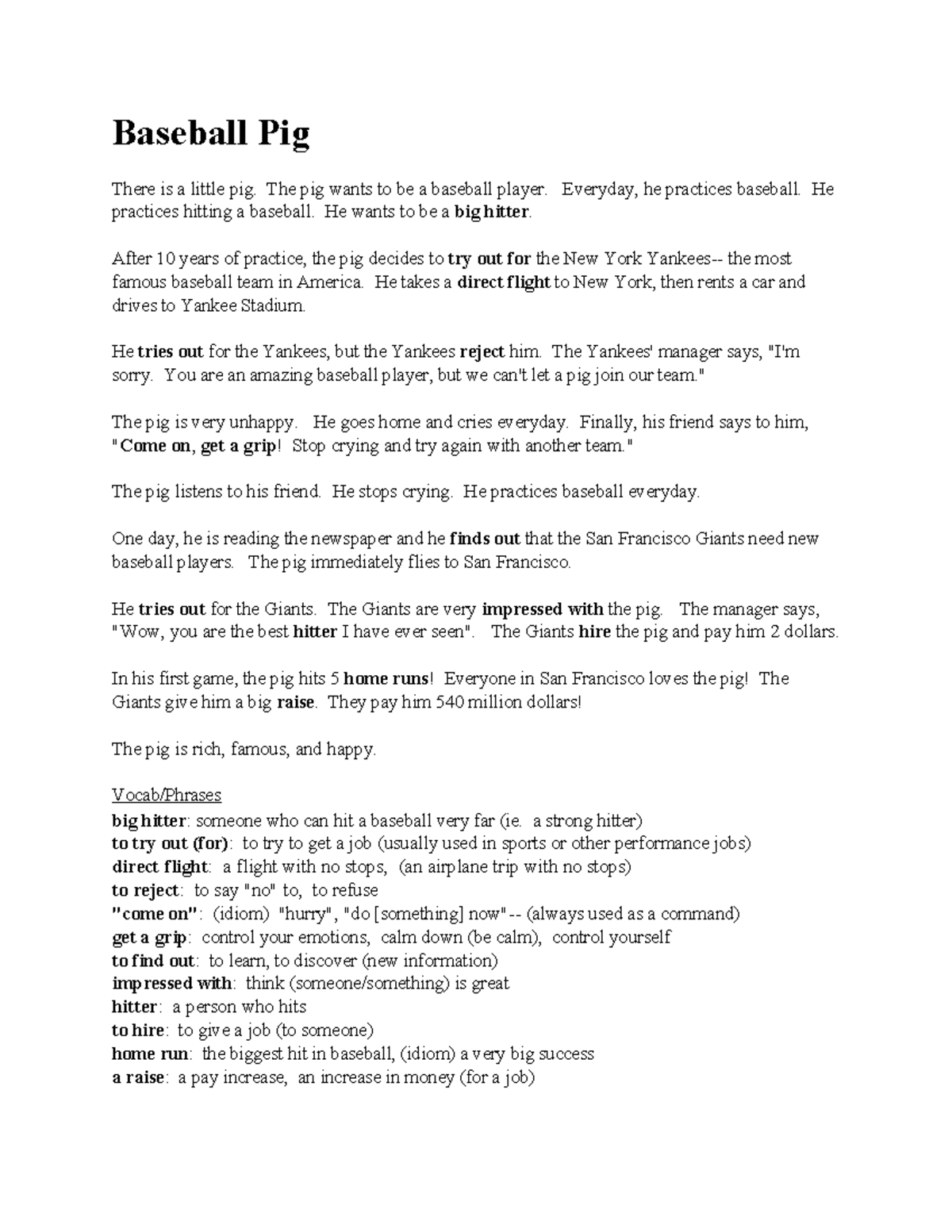 Baseball Pig - Female Seeks Male - Baseball Pig There is a little pig ...