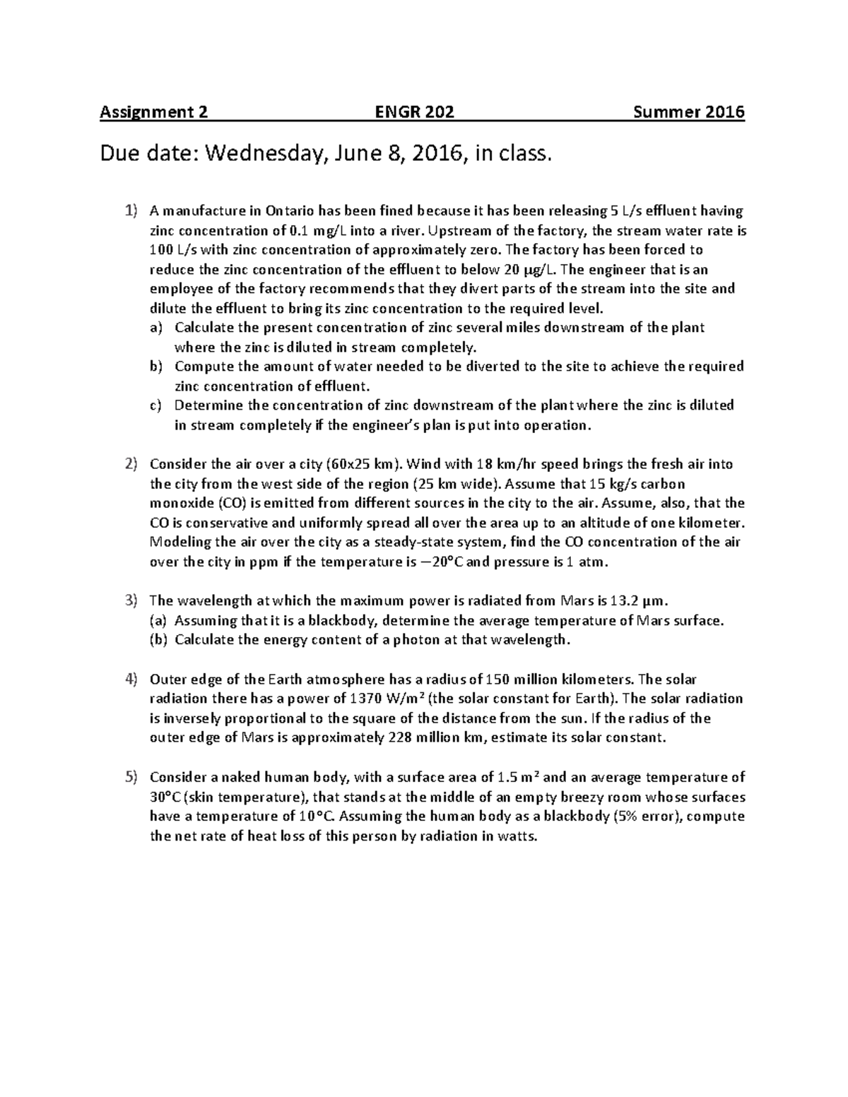 Assignment 2 - Warning: TT: undefined function: 22 Assignment 2 ENGR 202 - Studocu