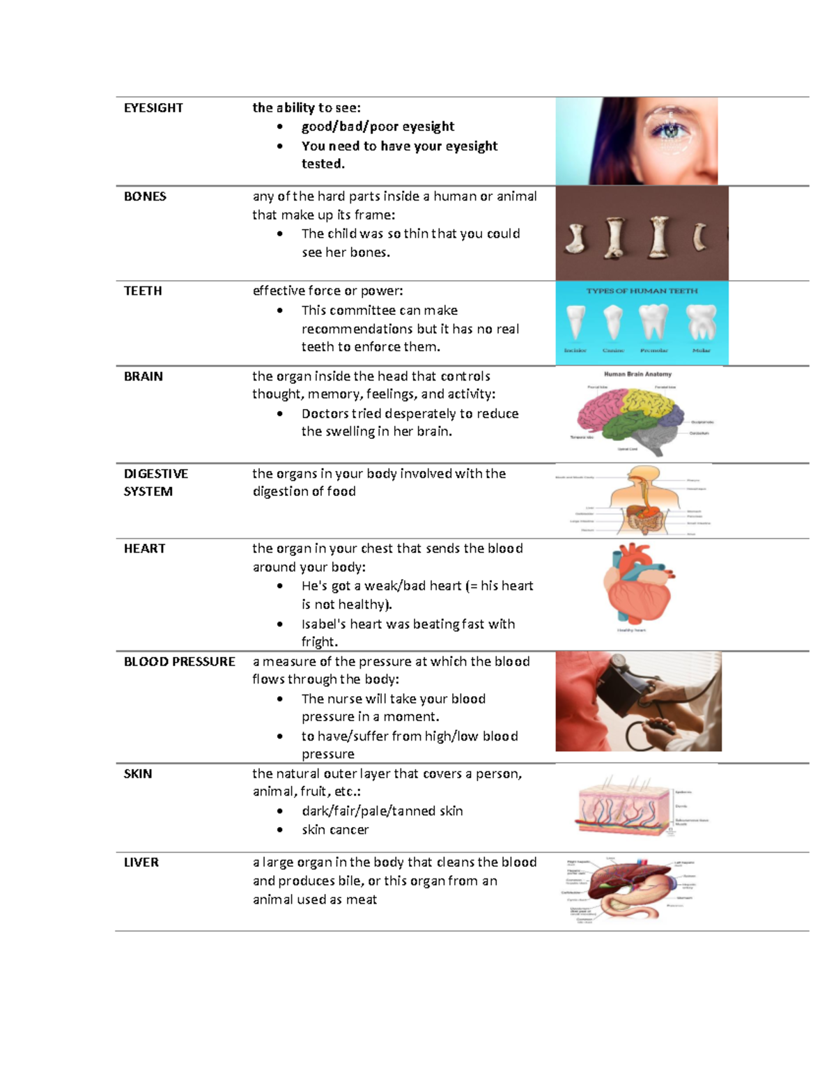 Pictionary UNIT 8 - EYESIGHT the ability to see: - good/bad/poor eyesight - You need to have ...