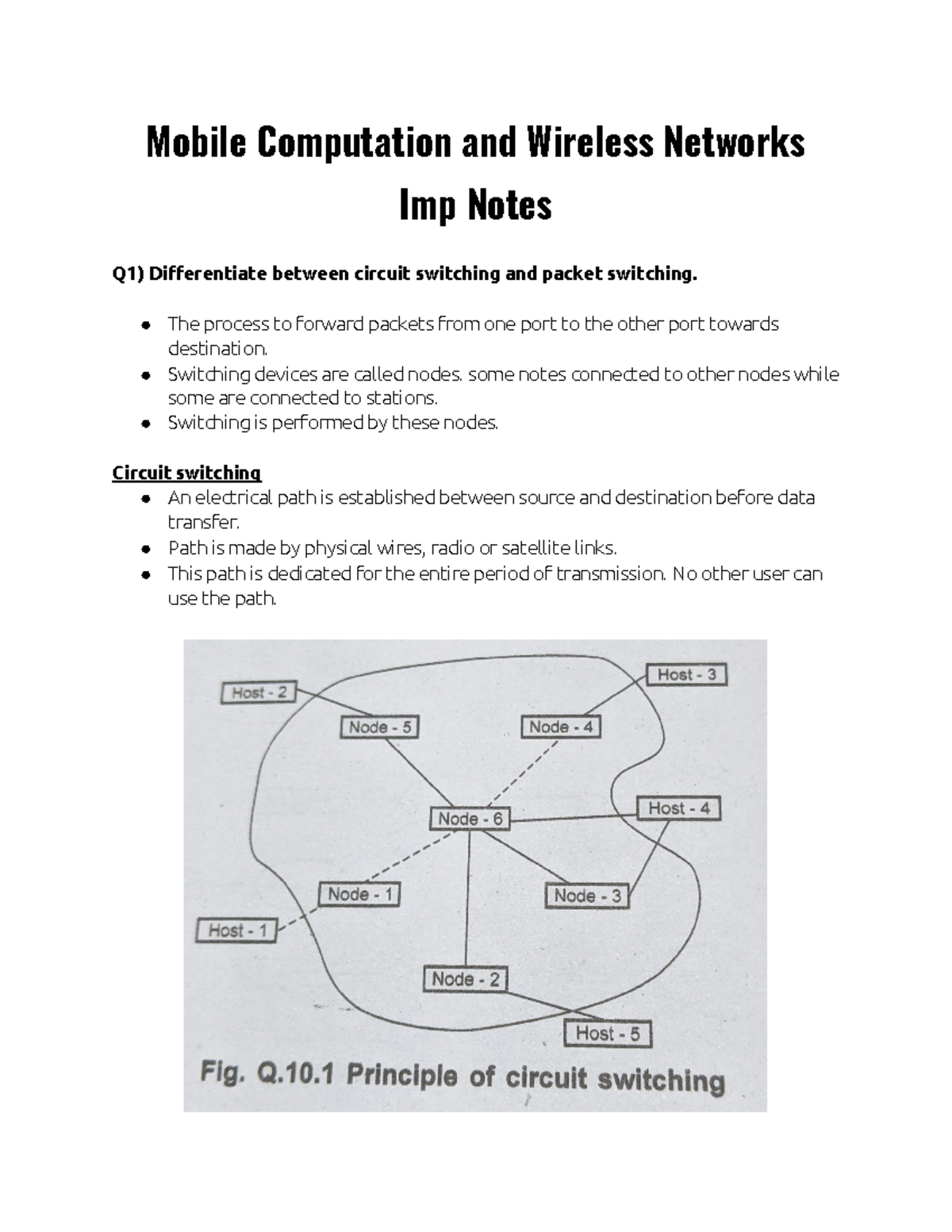 Mcwc Notes Mobile Computation And Wireless Networks Imp Notes Q1 Differentiate Between