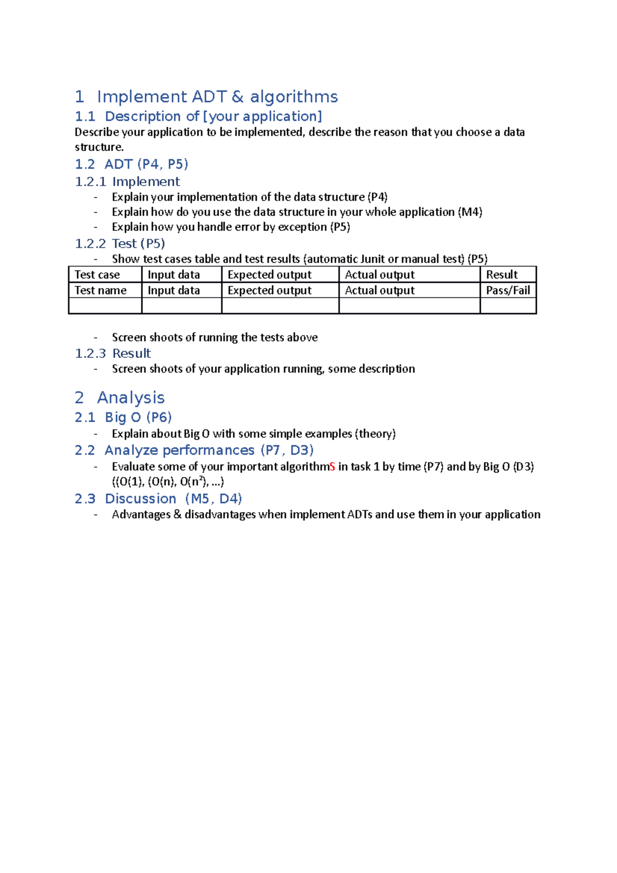 1 A2 Guides Asm2 Guide 1 Implement Adt And Algorithms 1 Description Of [your Application