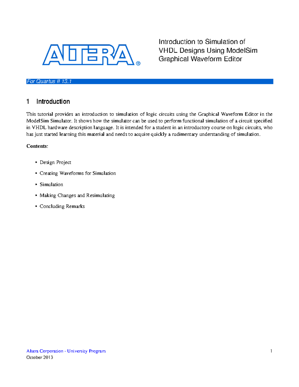 Model Sim Vhdl This Article Introduces Logic Circuit Simulation Using The Graphical Waveform