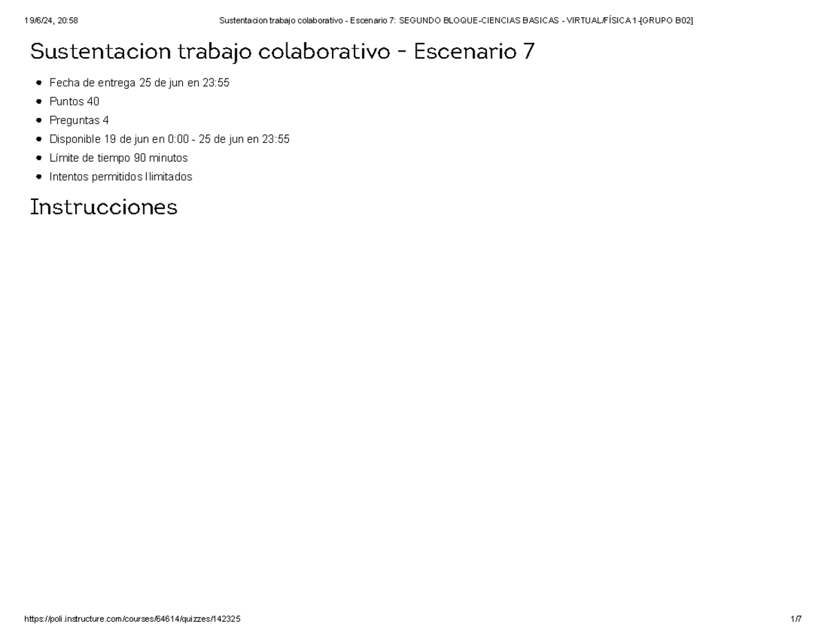 Susten~1 - Sustentacion trabajo colaborativo - Escenario 7 Fecha de entrega 25 de jun en 23 ...
