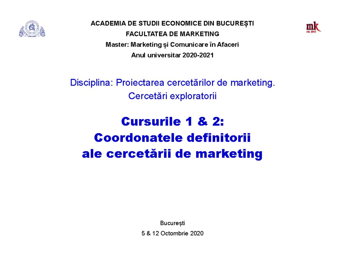 Cercetari EXAM - ACADEMIA DE STUDII ECONOMICE DIN BUCUREȘTI FACULTATEA ...