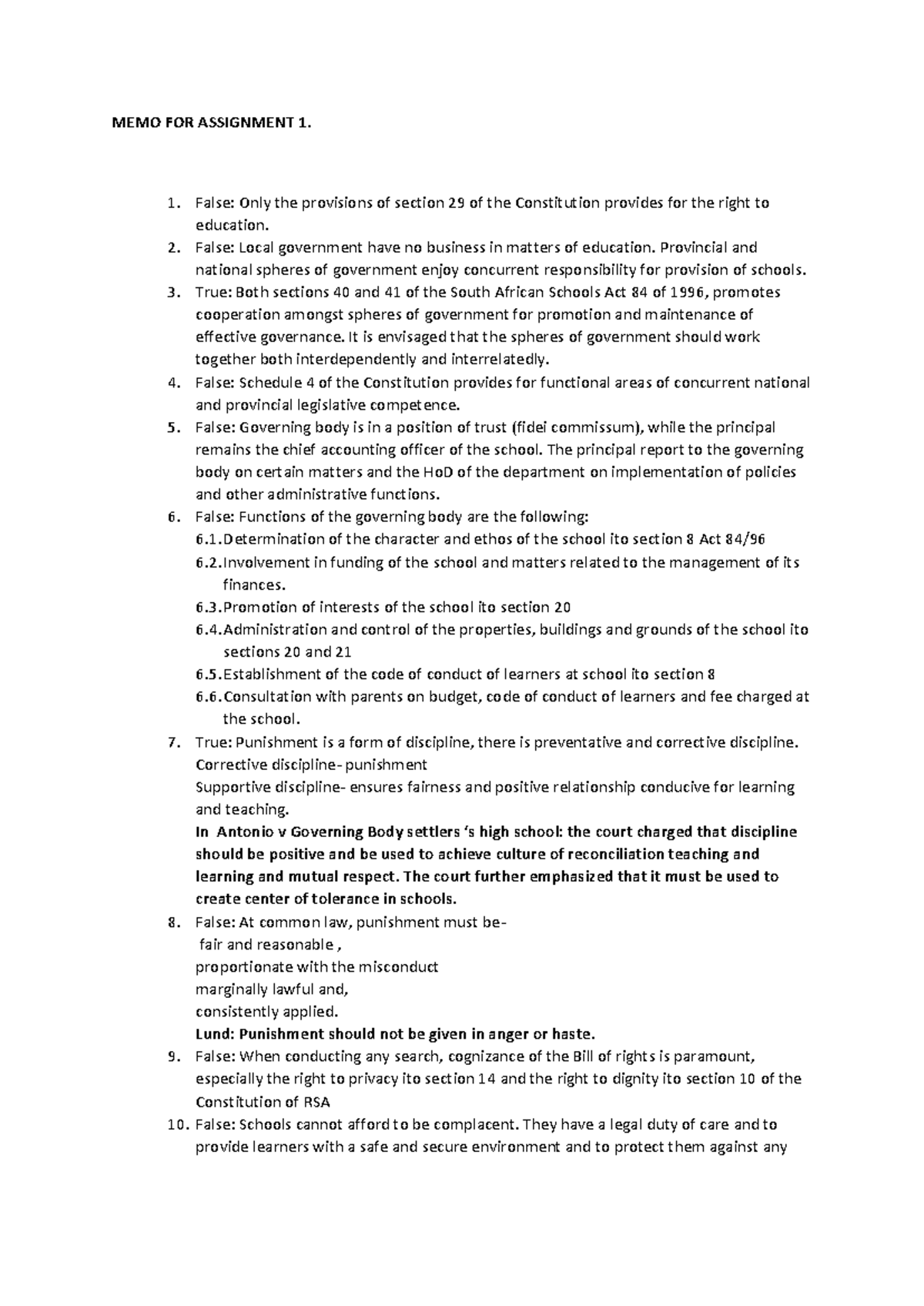 Memo First Sem Assignments 2023 EDL3703 240209 122922 - MEMO FOR ...