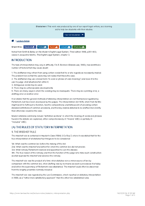 Lecture Notes VIII - OUSTER CLAUSES AND JUDICIAL REVIEW An Ouster ...