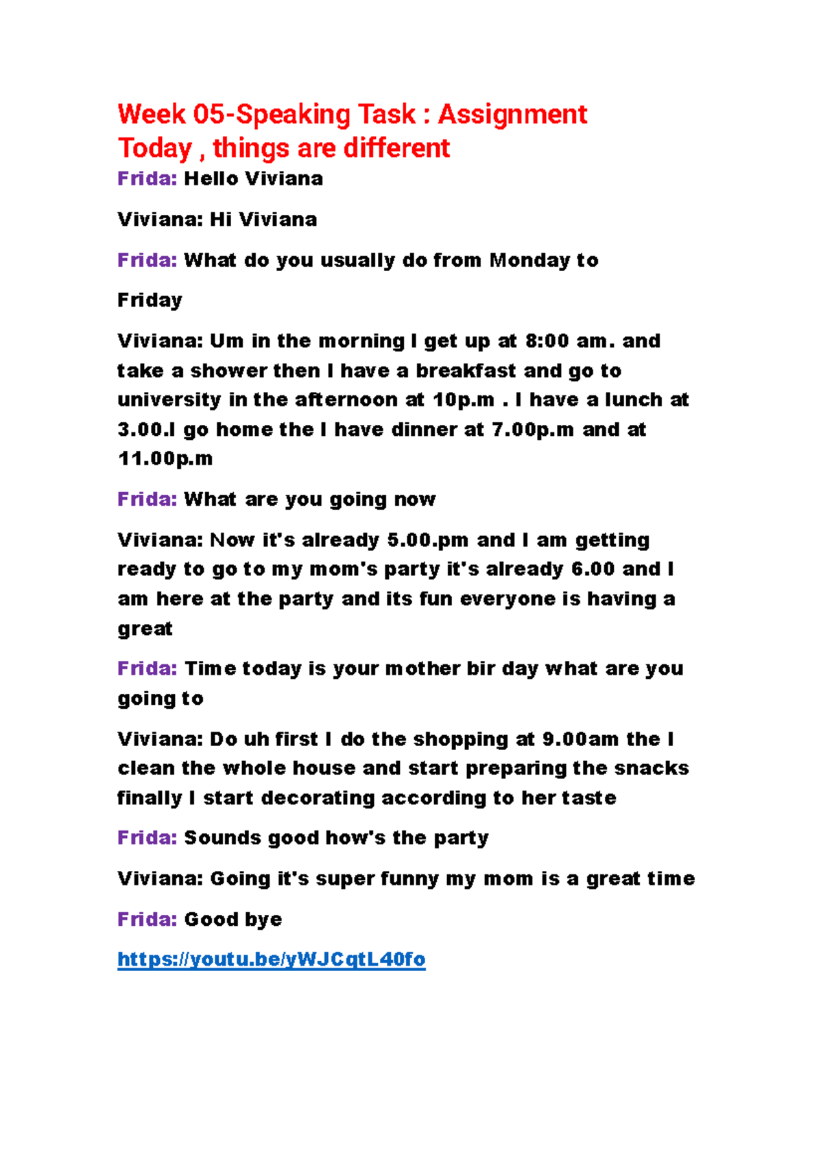 (AC-S05) Week 05 - Today, things are different - Week 05-Speaking Task : Assignment Today ...