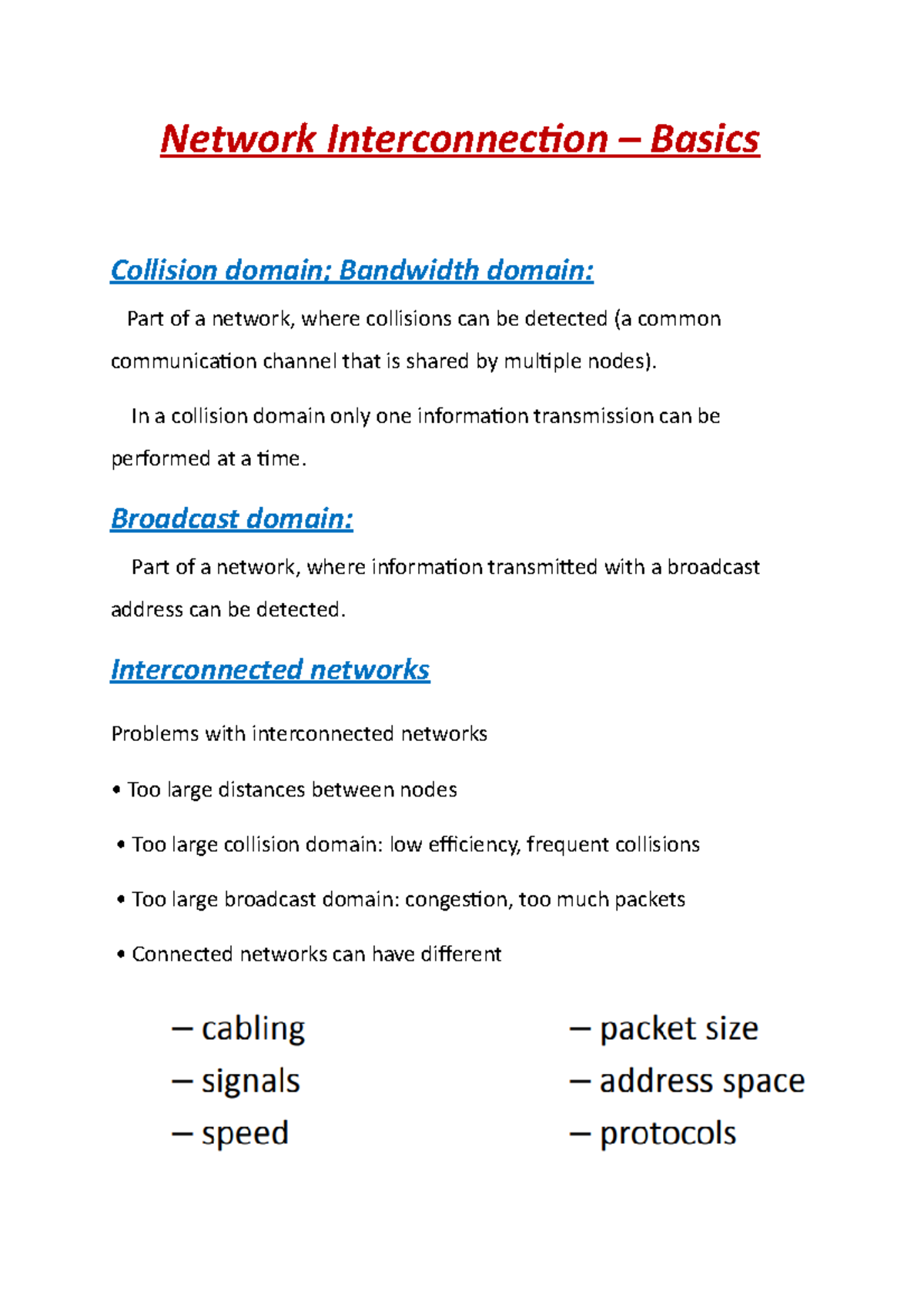 Network Interconnection - Basics - Network Interconnection – Basics ...