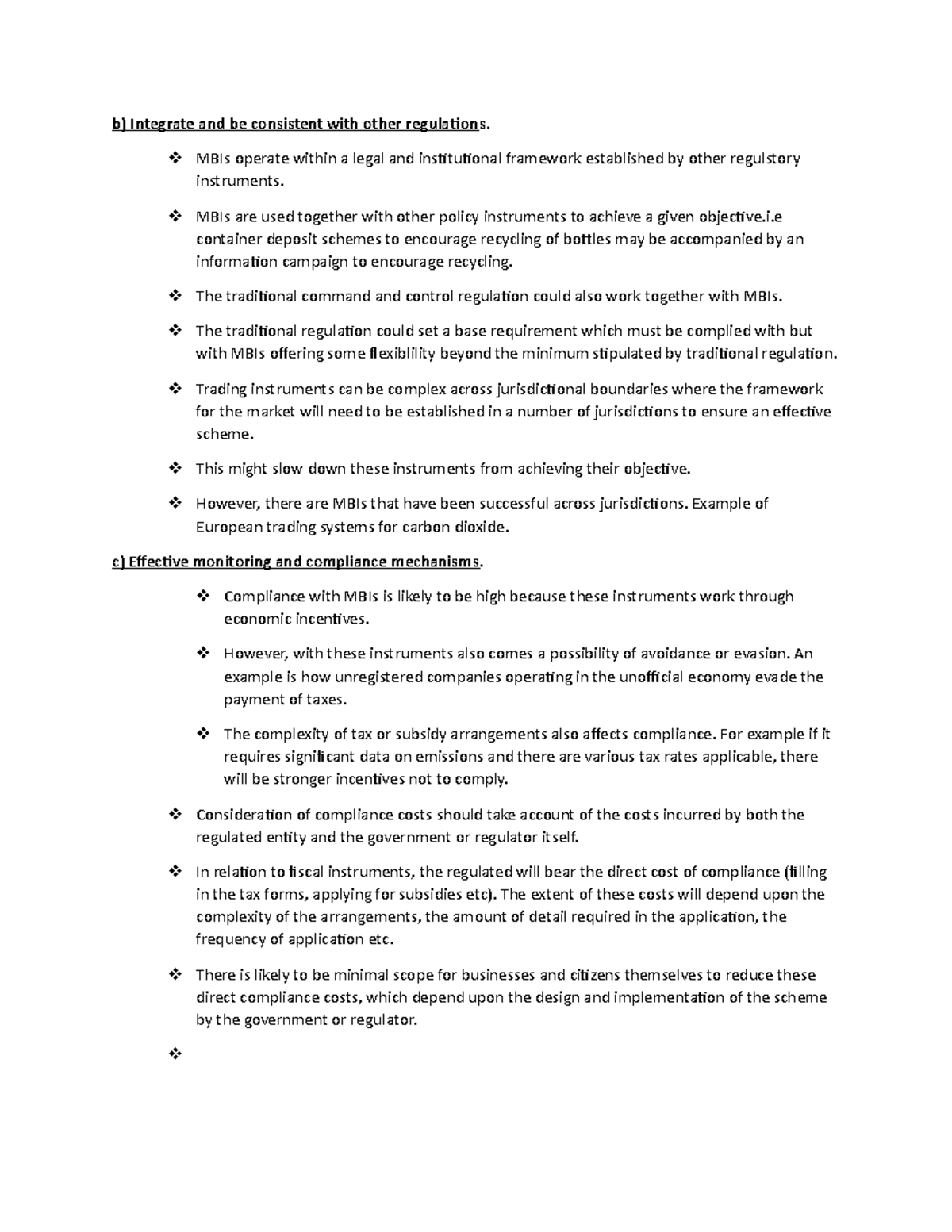 Characteristic of MBIs part 1 - b) Integrate and be consistent with ...