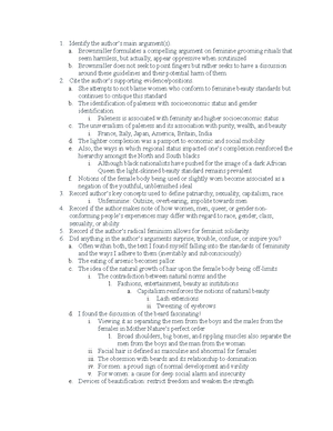 Midterm Sheet - Lecture 1: Susan Faludi, “Backlash”- Highlights the ...