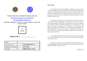 Bookkeeping NC III - Session PLAN Review Internal Control - SESSION ...