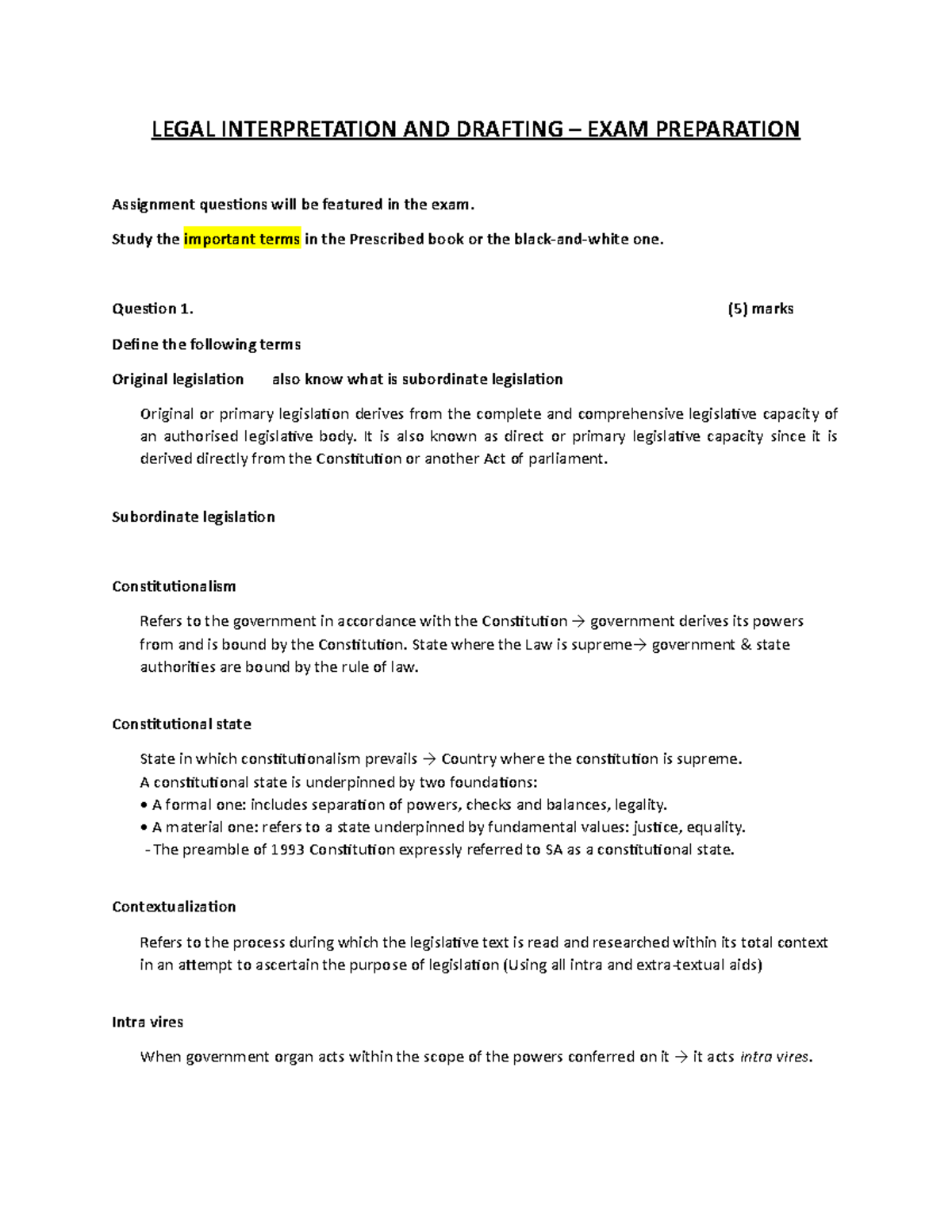 Legal interpretation and drafting test 1. September 2022 - LEGAL ...