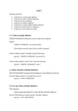 DB-Lab-3 - Design Analysis of Algorithm - Lab 3 Learning objectives: Use arithmetic operators in ...