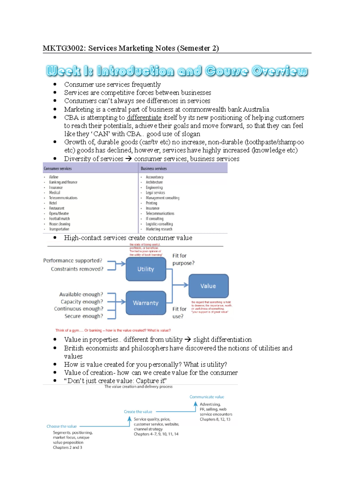 Services Marketing Lecture Notes - MKTG3002: Services Marketing Notes ...