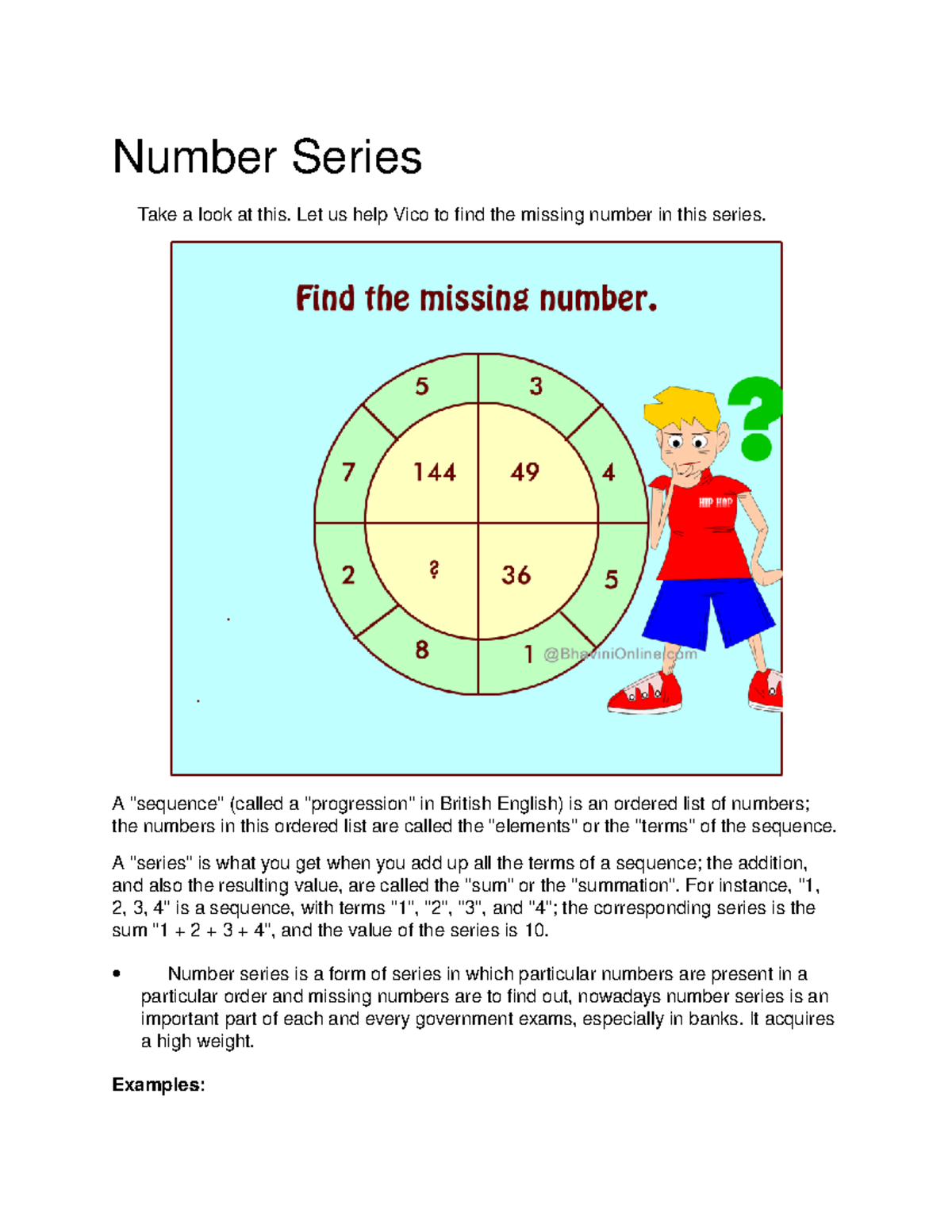 Number Series - Lecture notes 2 - Number Ser ies Take a look at this ...