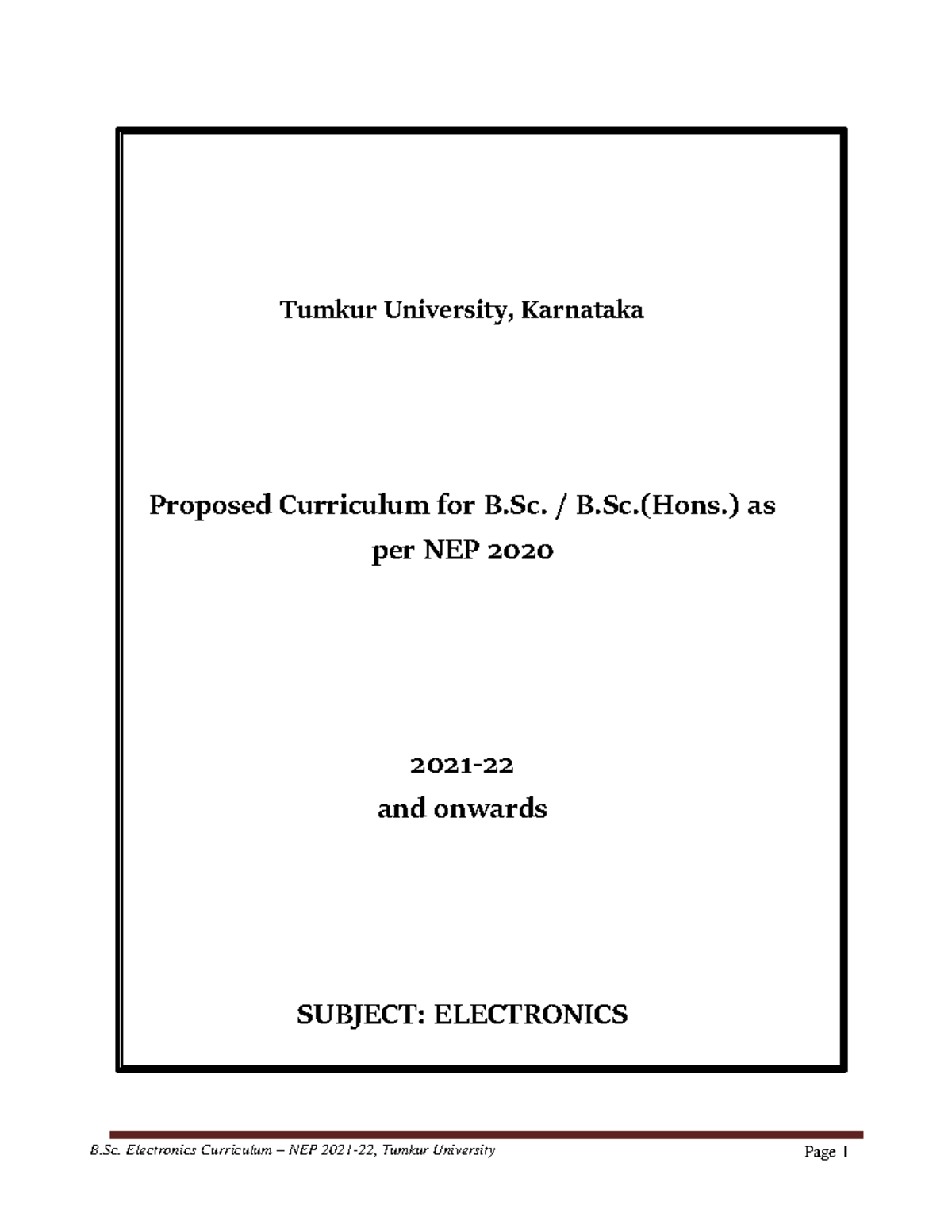 Electronics - Good - Tumkur University, Karnataka Proposed Curriculum ...