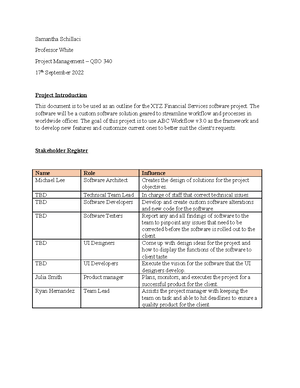 4-1 Communication Plan - Samantha Schillaci Professor White Project ...