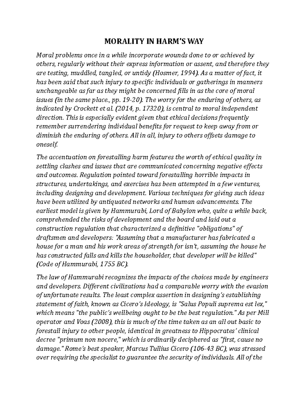 Morality in Harm’s Way - MORALITY IN HARM’S WAY Moral problems once in ...