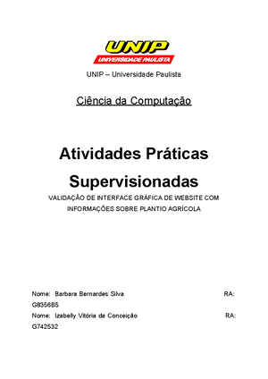 APS pronto - APS - UNIP UNIVERSIDADE PAULISTA DIREITO Alef Souza Silva Fabiane de Souza Groza ...