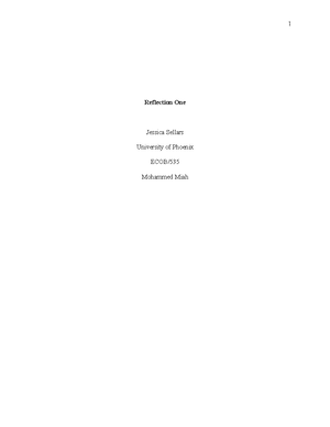 Ecocb-535 Comp 1 Reflection - Competency 1 – Reflection Brandi Briscoe ...