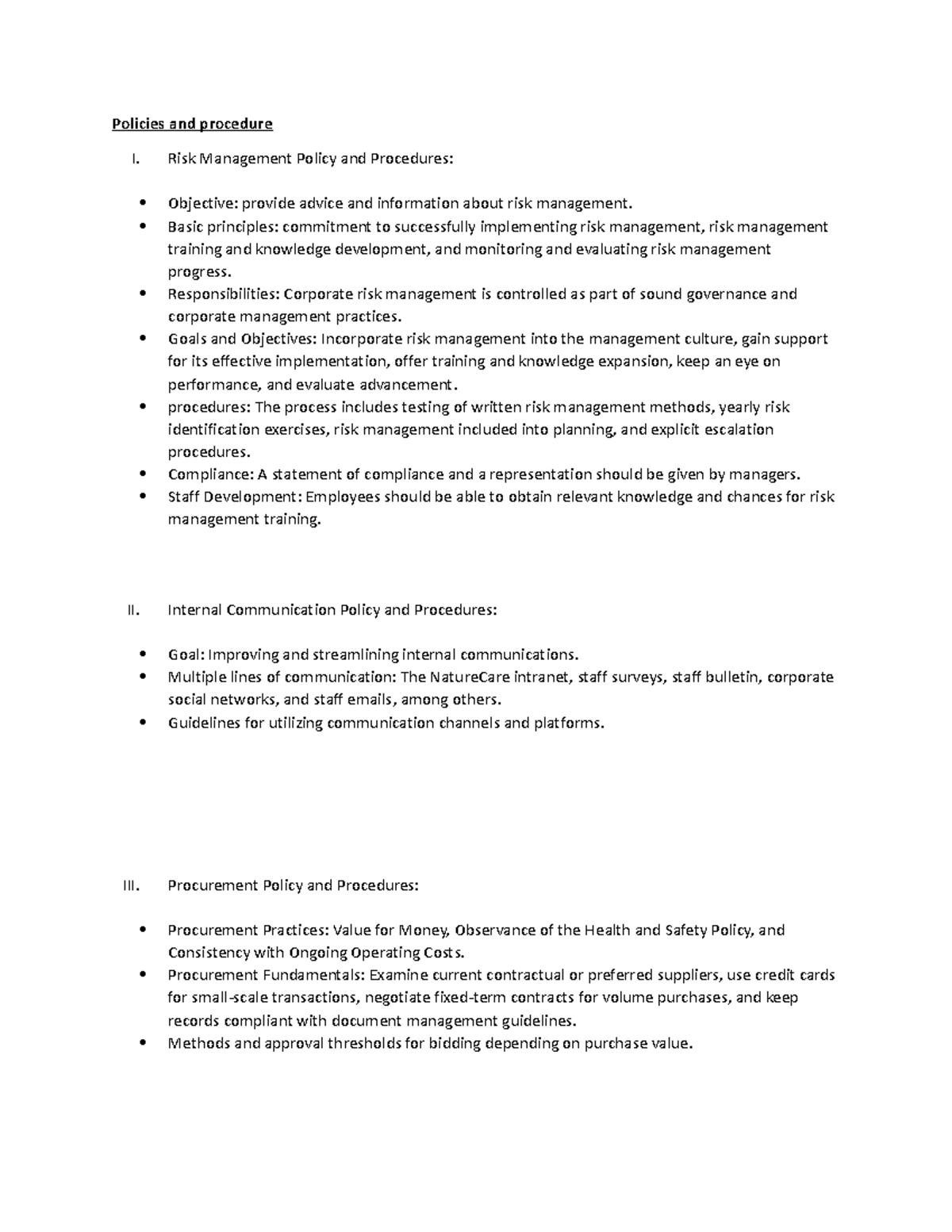 Policies and procedure - Risk Management Policy and Procedures ...