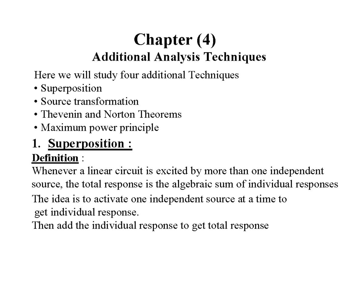 Thevenin and Norton Source Trasnformation - Chapter (4) Additional ...
