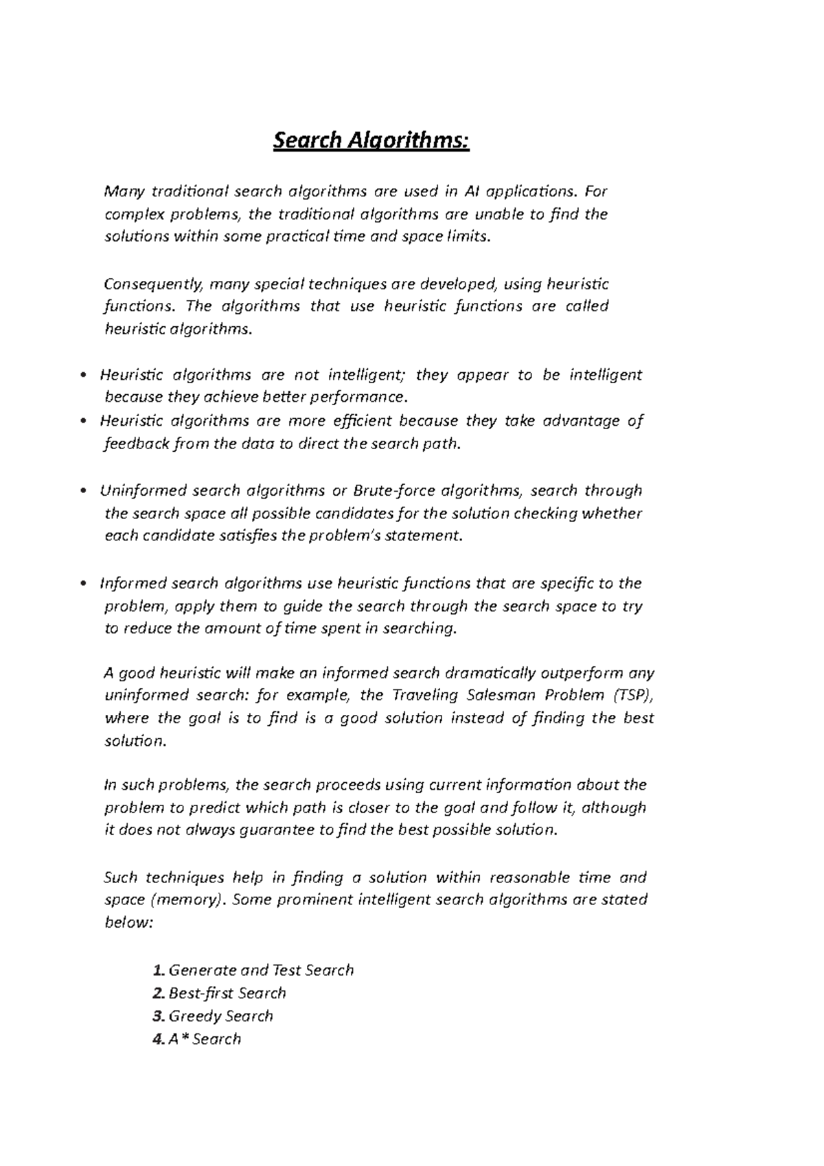 Search Algorithms - Search Algorithms: Many traditional search ...