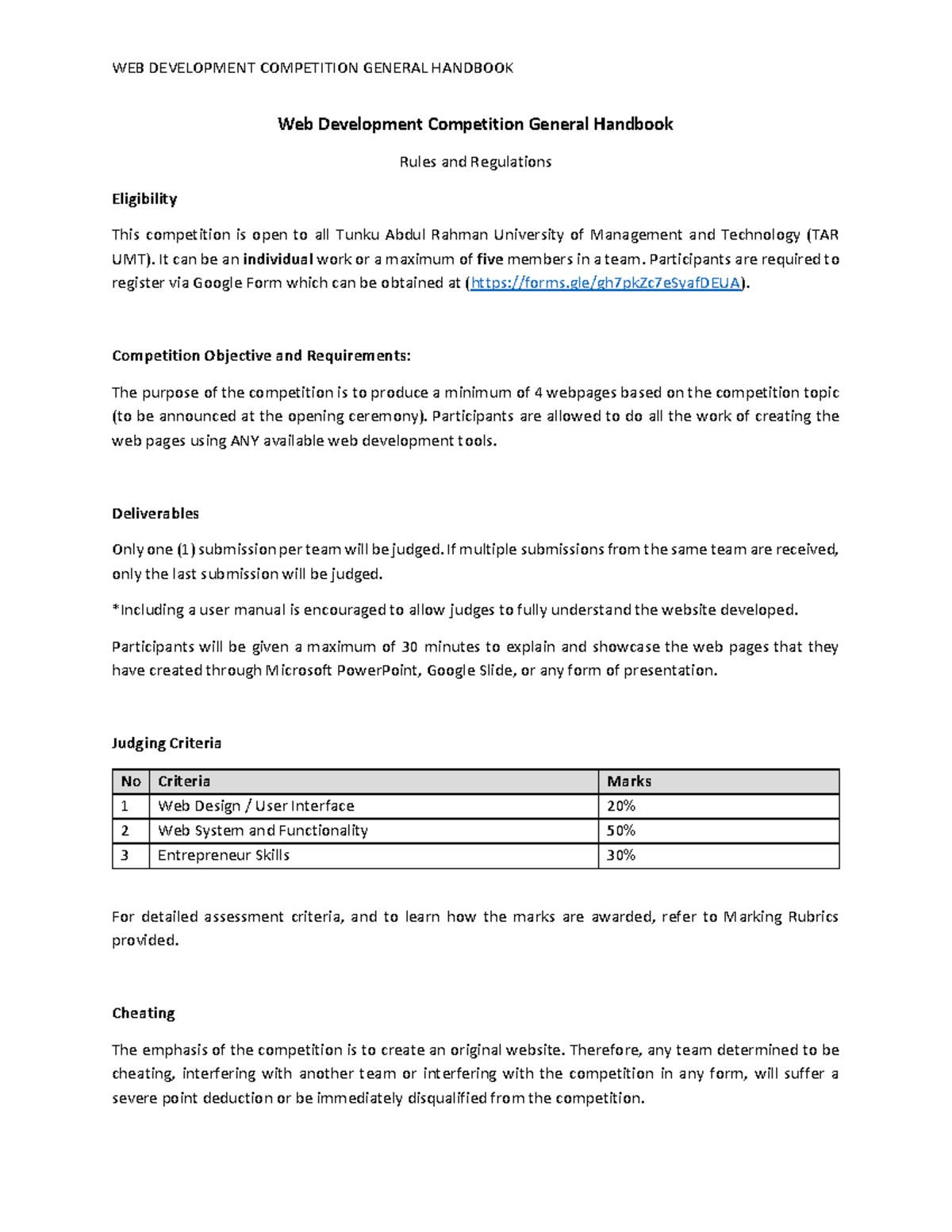 Web Development Competition General Handbook - It can be an individual ...