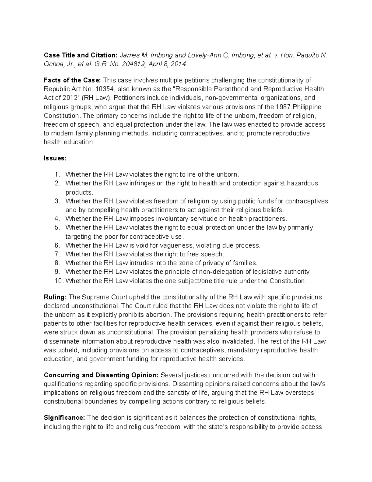 Digested- Cases - case digest - Case Title and Citation: James M ...