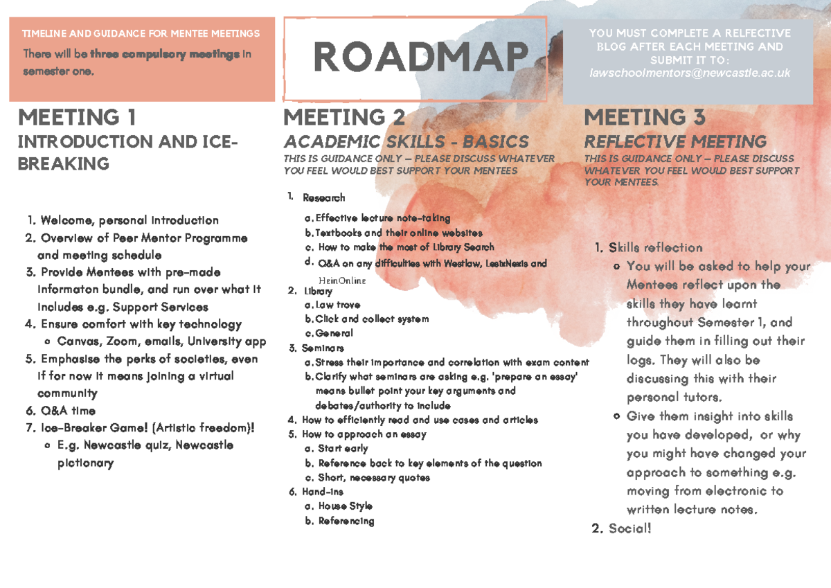 Roadmap - Welcome, personal introduction Overview of Peer Mentor ...
