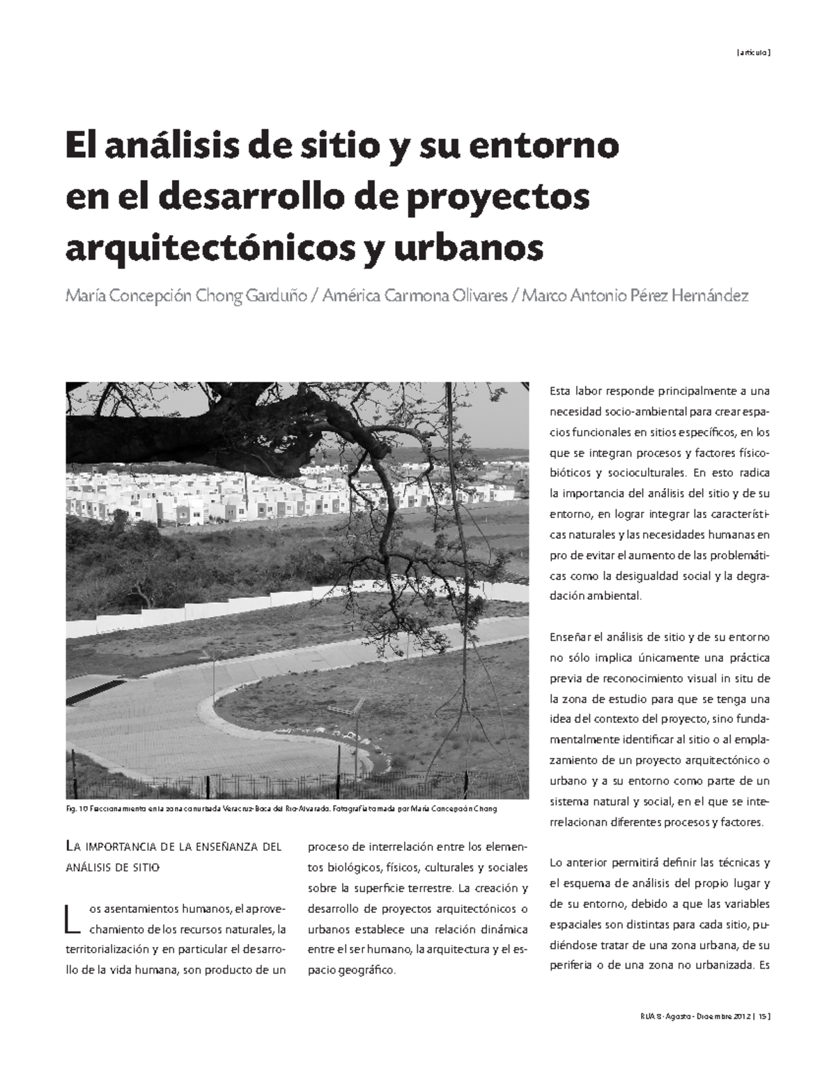 El análisis de sitio y su entorno - RUA 8 ∙ Agosto - Diciembre 2012 ...