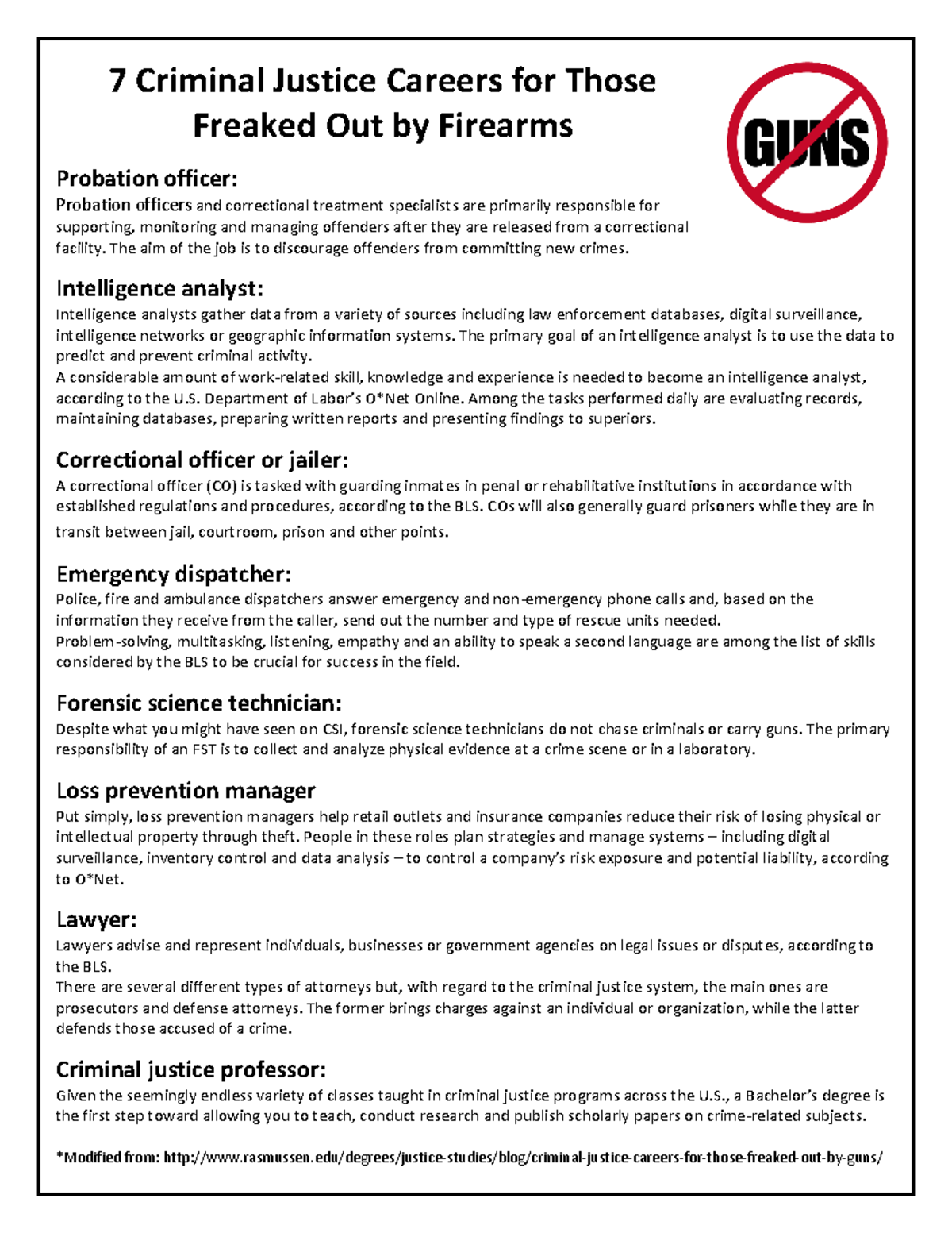 7 Criminal Justice Careers for Those Freaked Out by Firearms - The aim ...