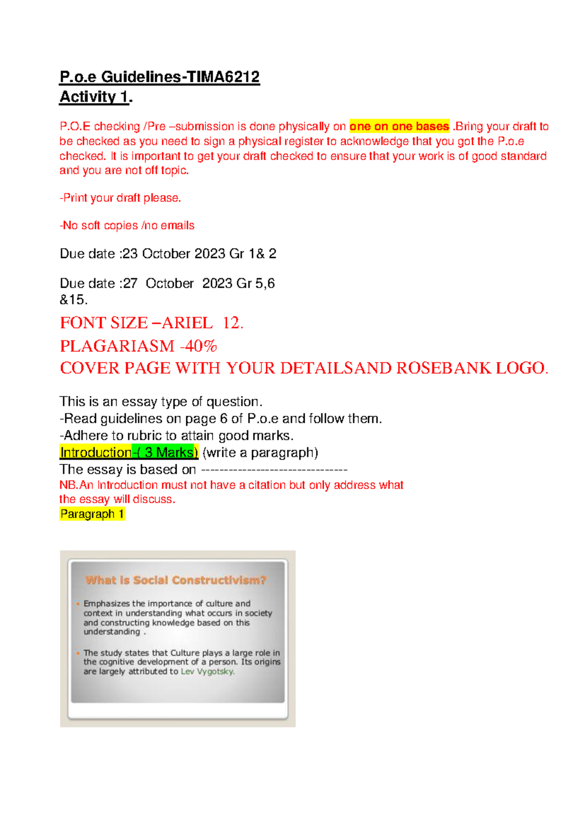 Guidelines OF P.O.E Activity 1&2-TIMA 6212-2023 - P.o Guidelines-TIMA ...