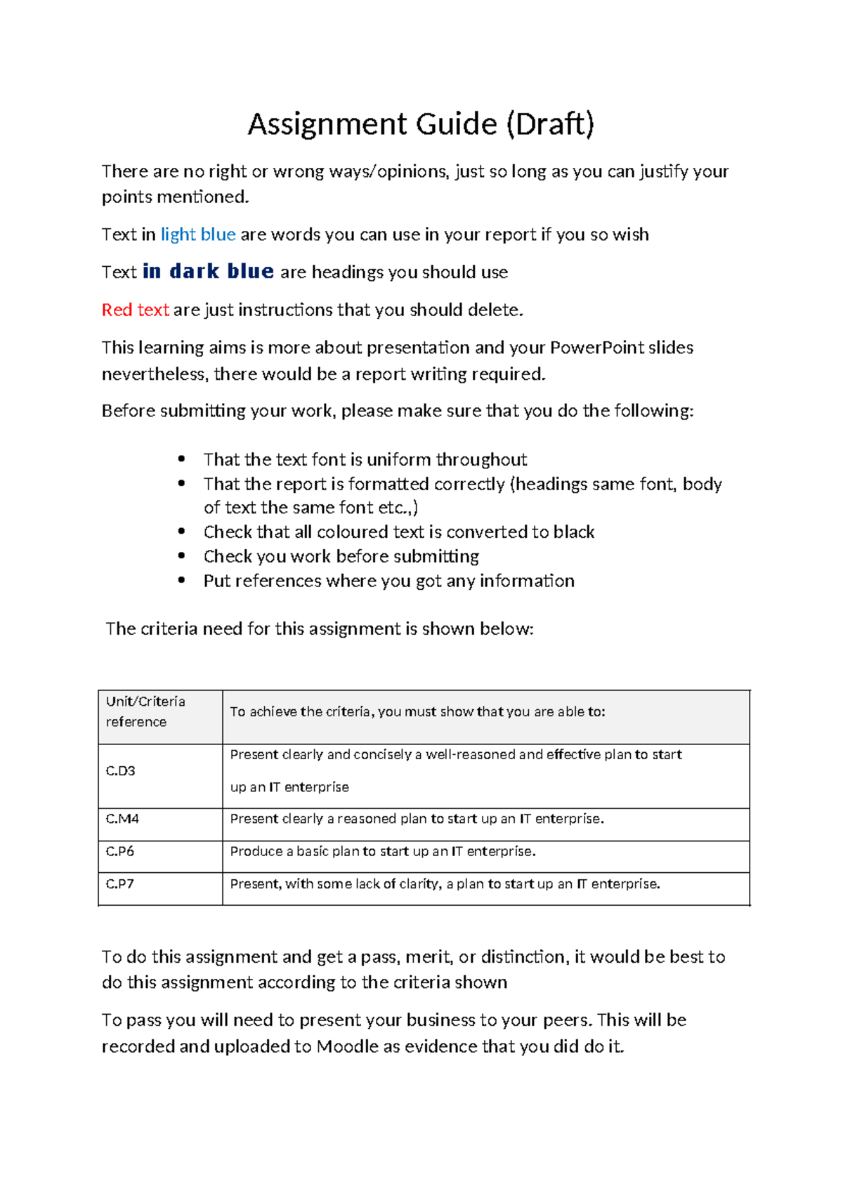 Tips on how to do the assignment-2 unit 20 - Assignment Guide (Draft ...