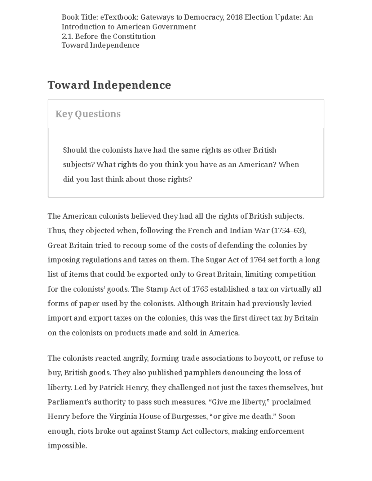 Chapter 2 - Book Title: eTextbook: Gateways to Democracy, 2018 Election ...