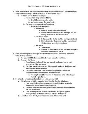 A&P 1 - Final Exam Review Questions Notes - What is #1? 1 ...