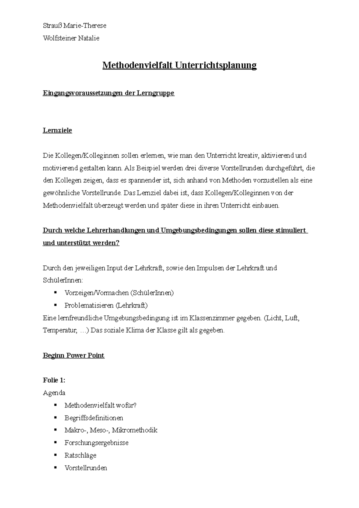 Notizen Vortrag Wolfsteiner - Wolfsteiner Natalie Methodenvielfalt ...