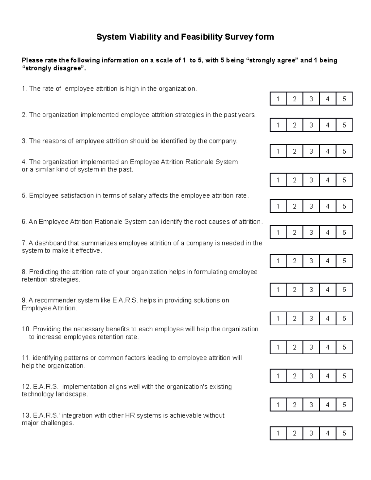 Survey-form - Nothing much - System Viability and Feasibility Survey ...