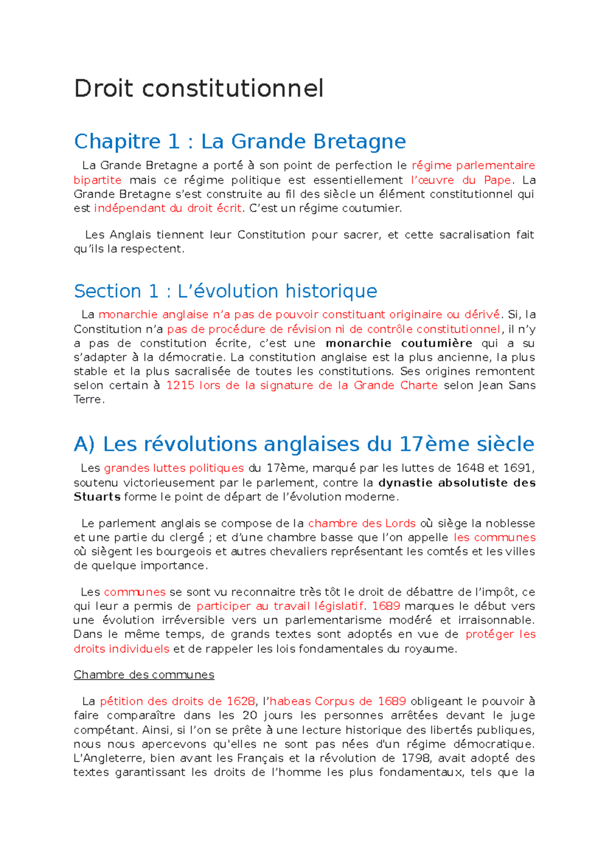 CM Cours droit constitutionnel S2 Complet - Droit constitutionnel ...
