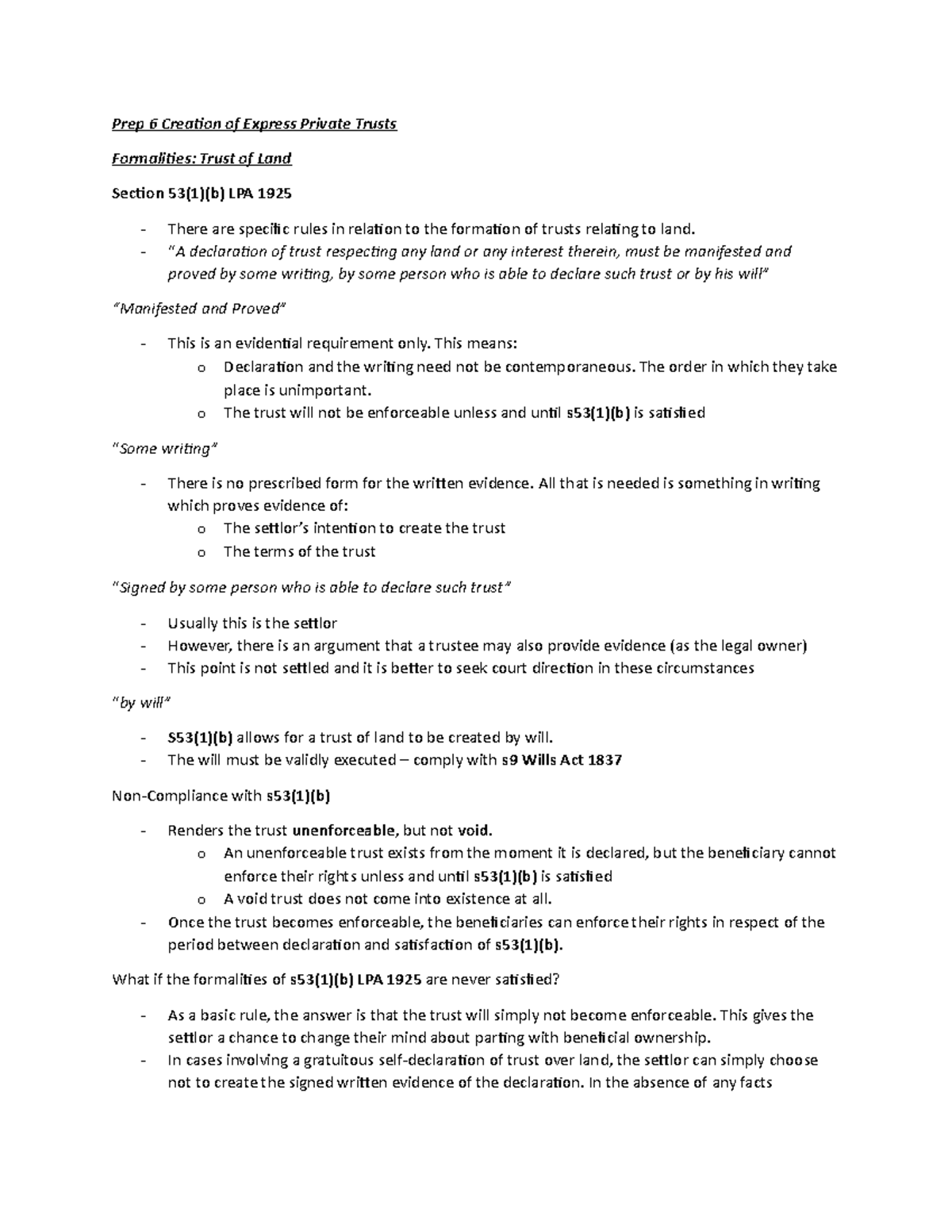 Prep 6 Creation of Private Express Trusts - Prep 6 Creation of Express ...