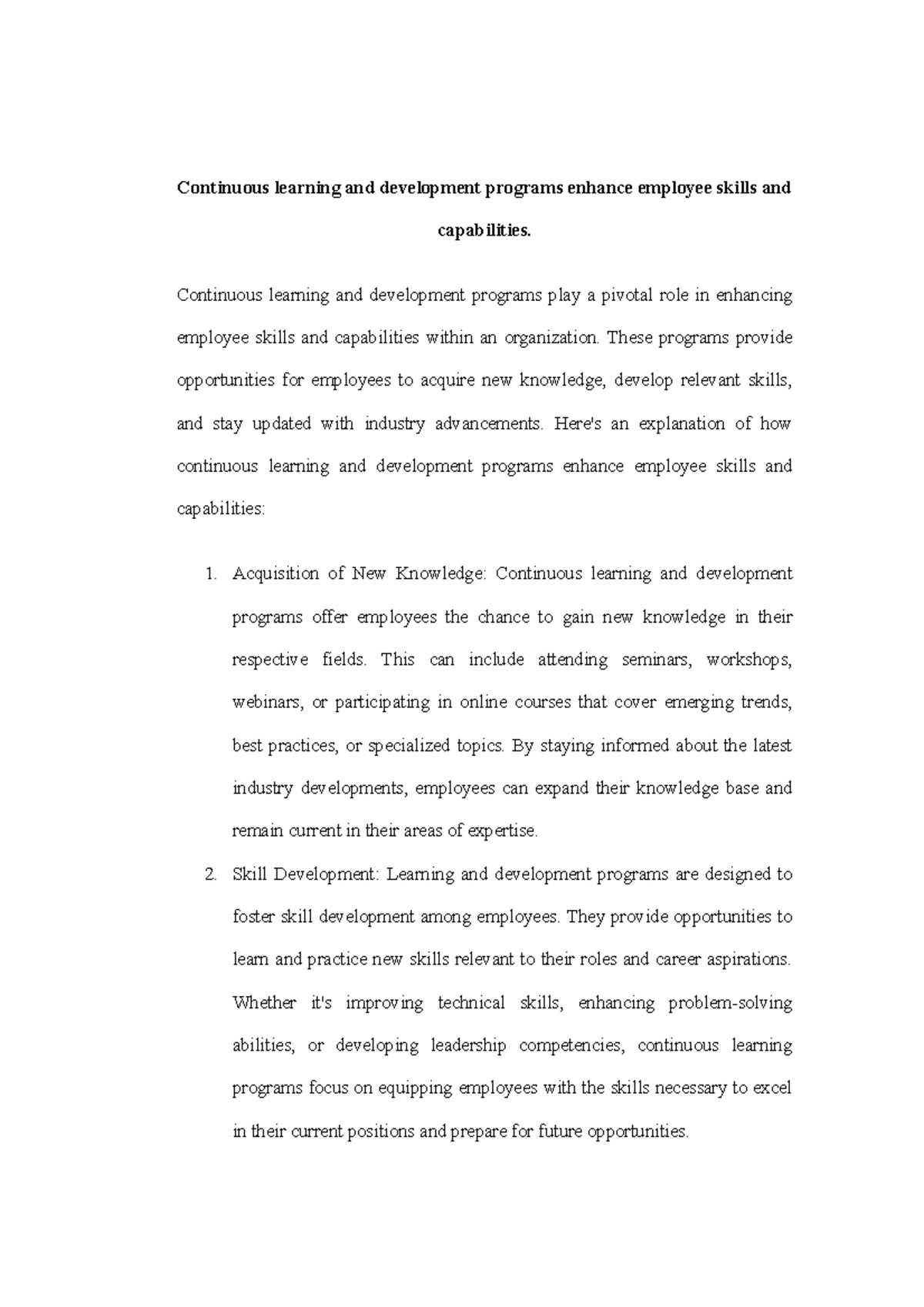 Continuous learning and development programs enhance employee skills ...