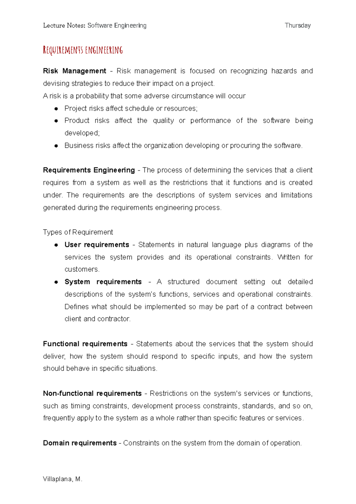 Requirements Engineering - Week5(Lecture Notes) - Lecture Notes ...
