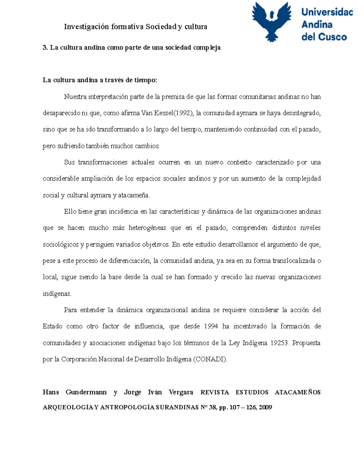 La cultura andina - Año 2022 - 3. La cultura andina como parte de una ...