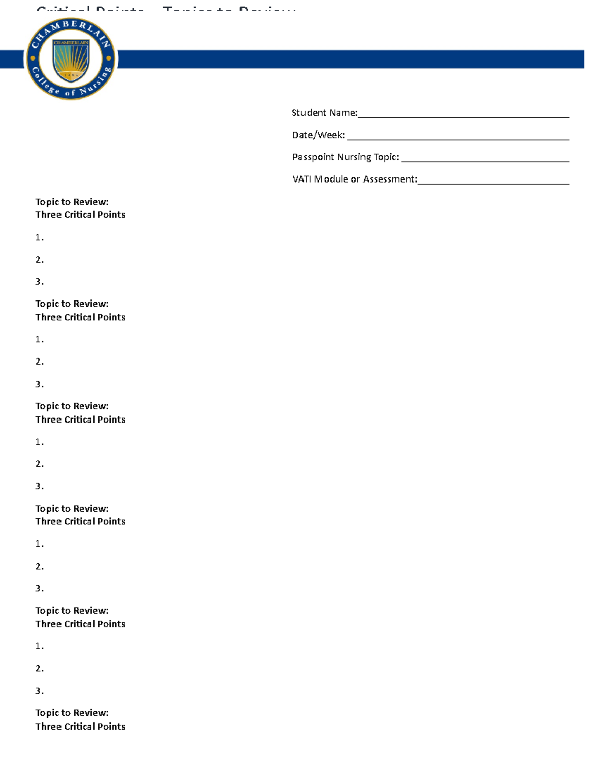 Critical Points Template 452 - Critical Points – Topics to Review NR ...