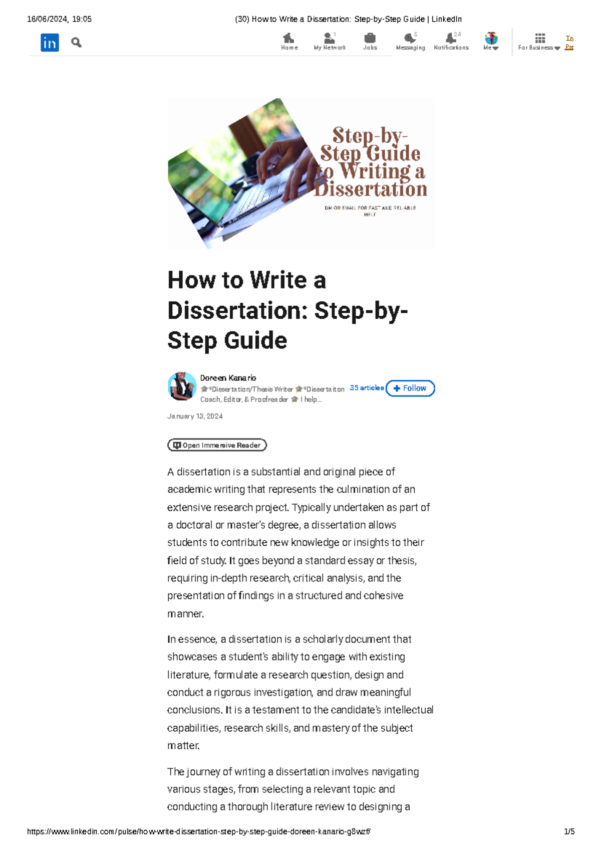 (30) How to Write a Dissertation Step-by-Step Guide Linked In - How to ...