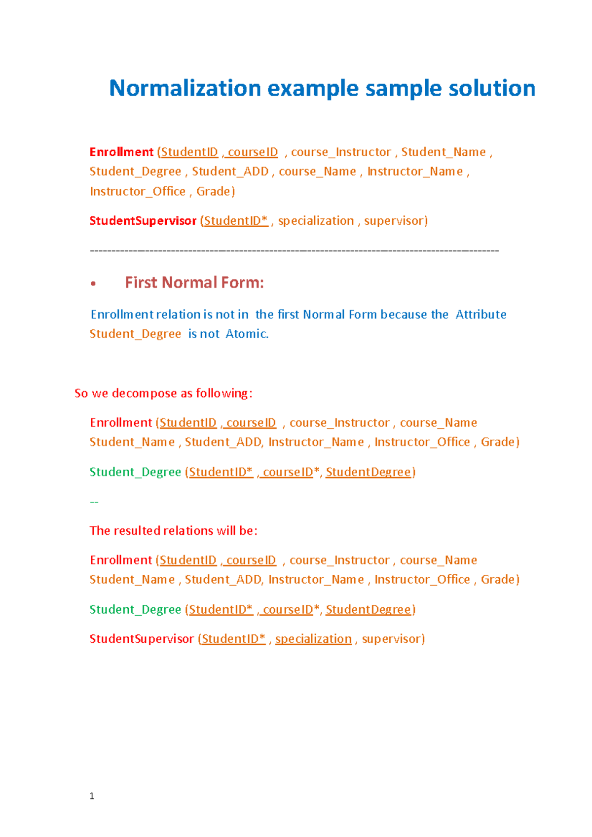 Normaliztion example - Heheheh - Normalization example sample solution ...