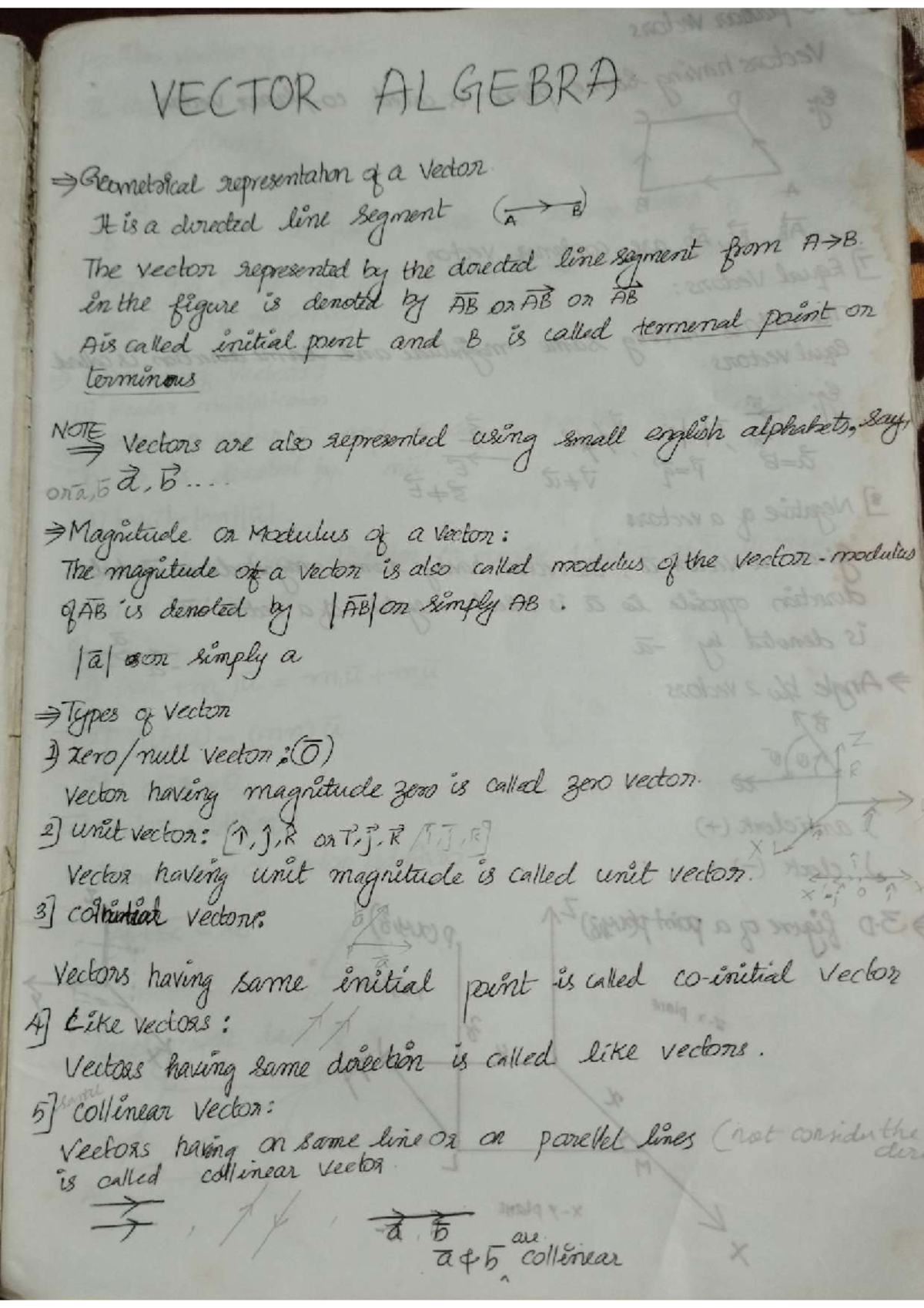 Vector Algebra Lines and Line Segments - Elements of Mathematics I ...